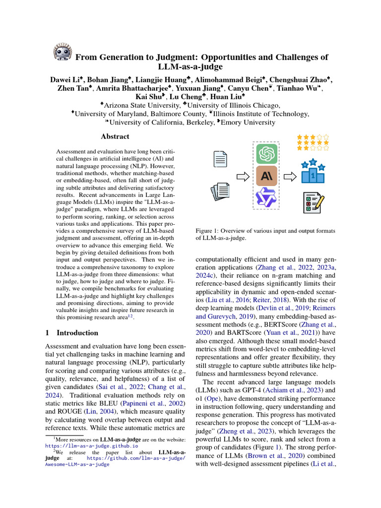From Generation to Judgement Survey of LLM as a Judge 1732932336 | PDF | Artificial Intelligence ...