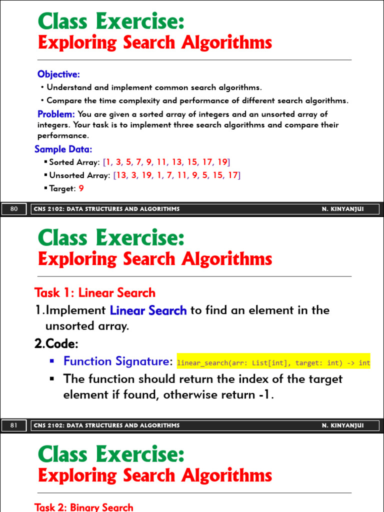 CNS - DSA - Algorithms (Sort & Search) | PDF
