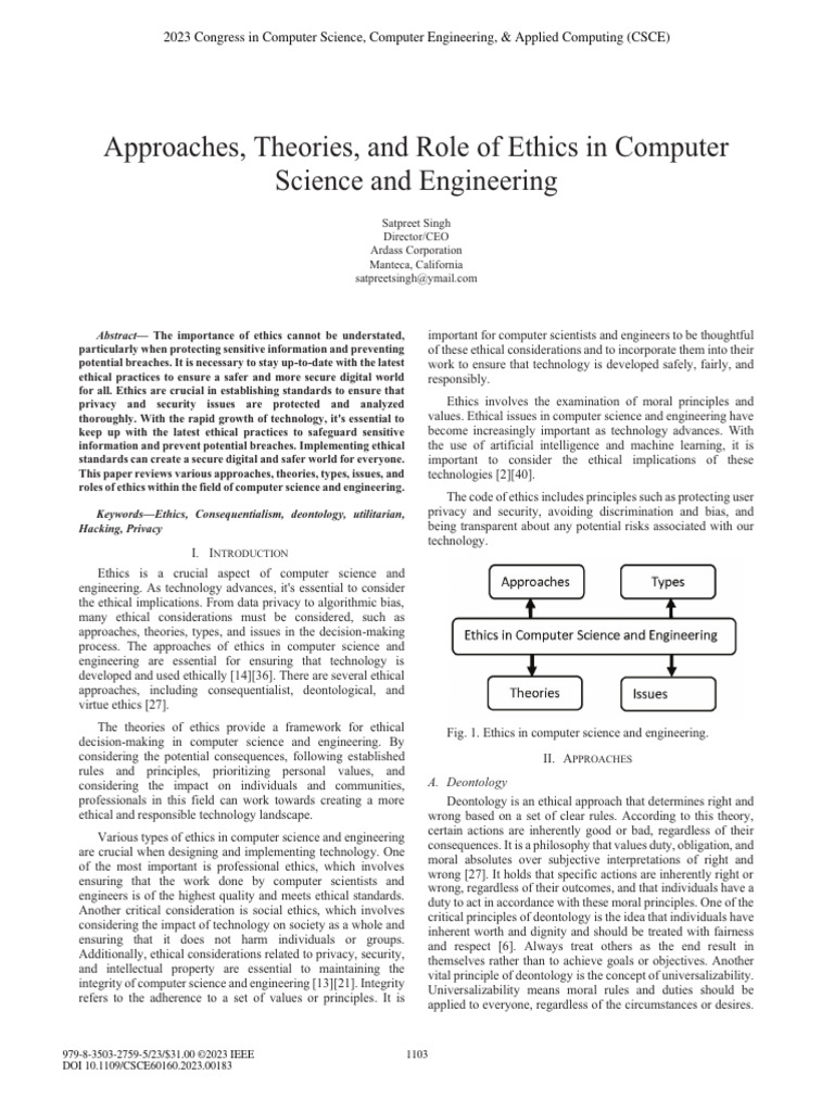 Role of Ethics in Computer Science | PDF | Justice | Crime & Violence