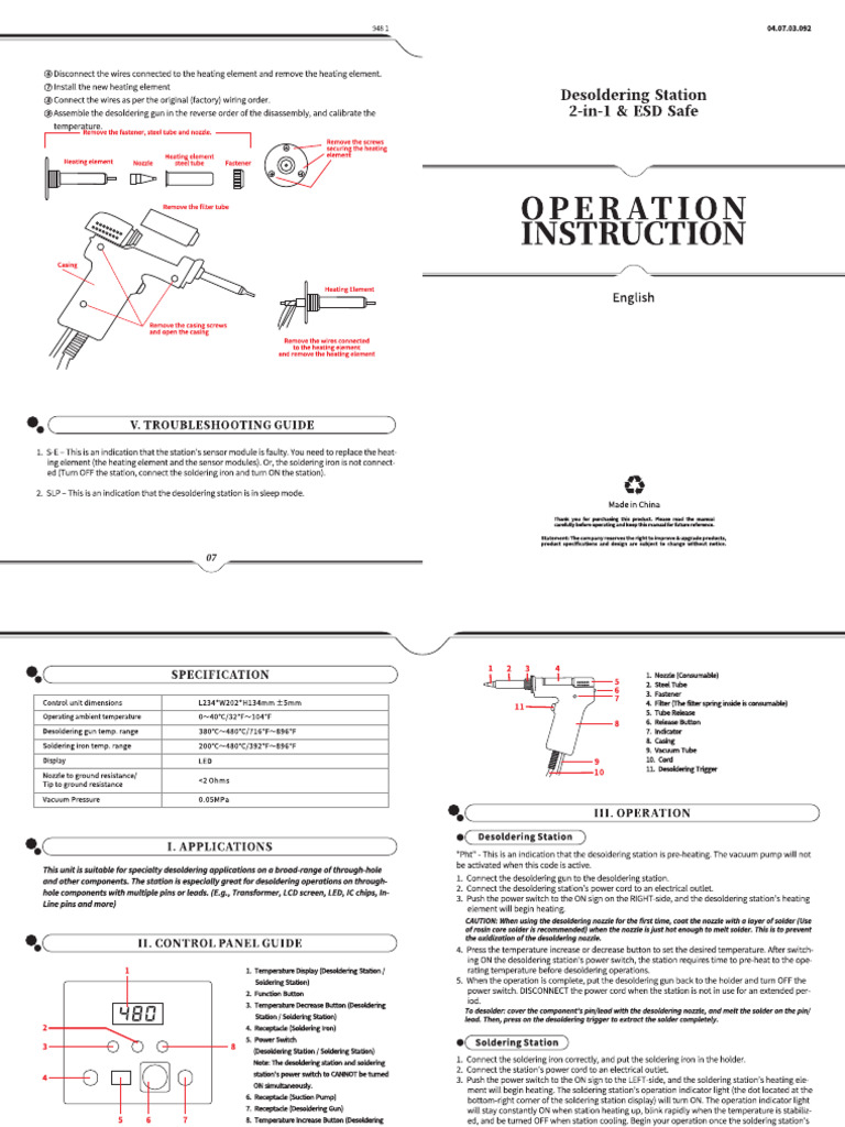 YIHUA 948 I User Manual | PDF