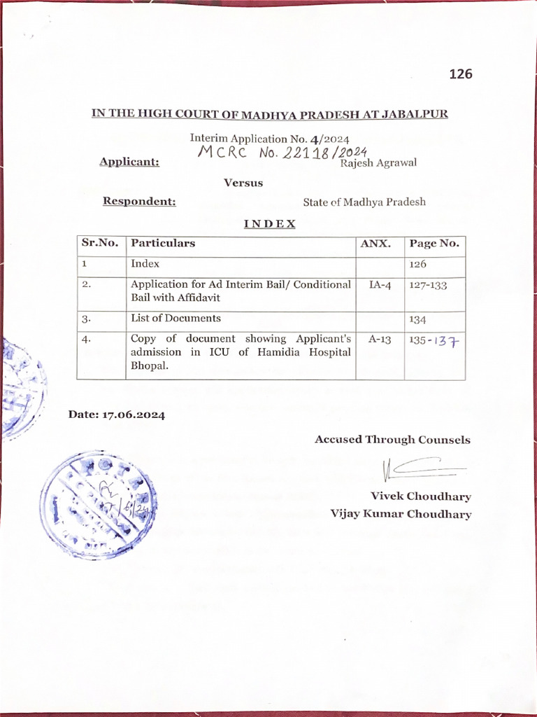 Application For Interim Bail | PDF