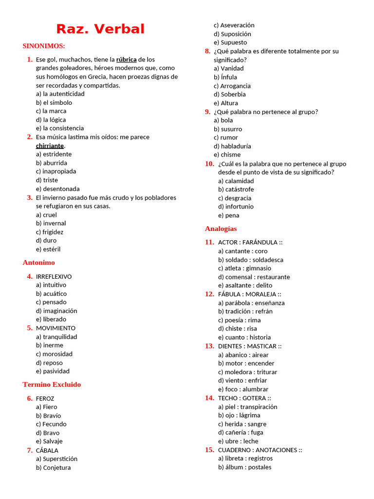 Simulacro Marzo | PDF | Matemáticas