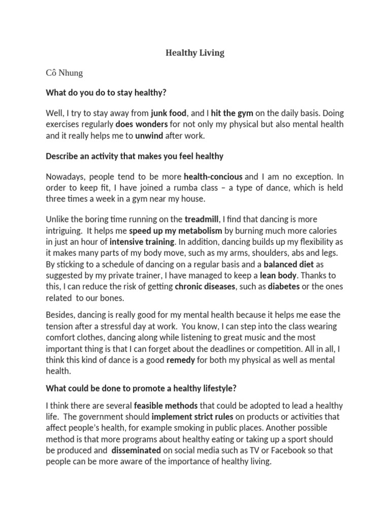 Healthy Living Question | PDF | Obesity | Diet (Nutrition)