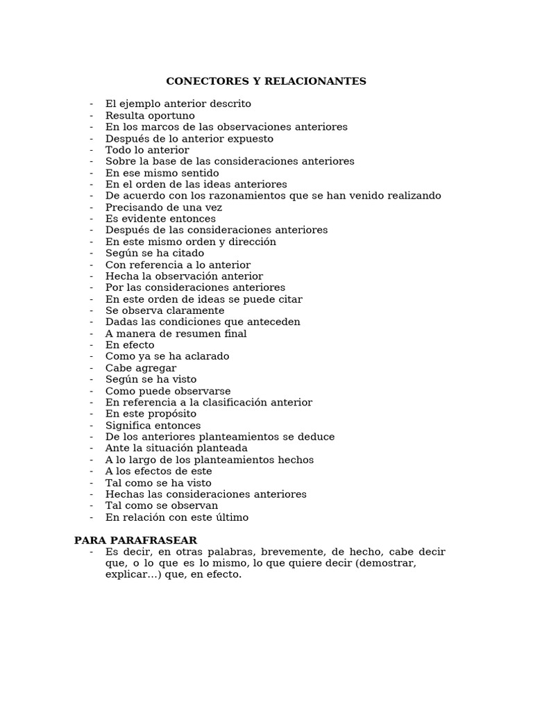 Verbos y Conectores | PDF | Verbo | Lingüística