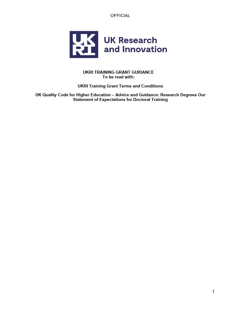 UKRI Training Grant Guidance Document | PDF | Parental Leave