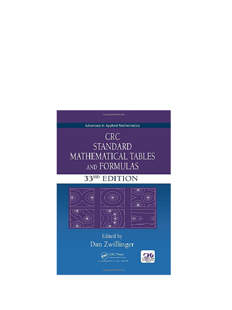 CRC Standard Mathematical Tables and Formulas 33rd Edition Daniel ...