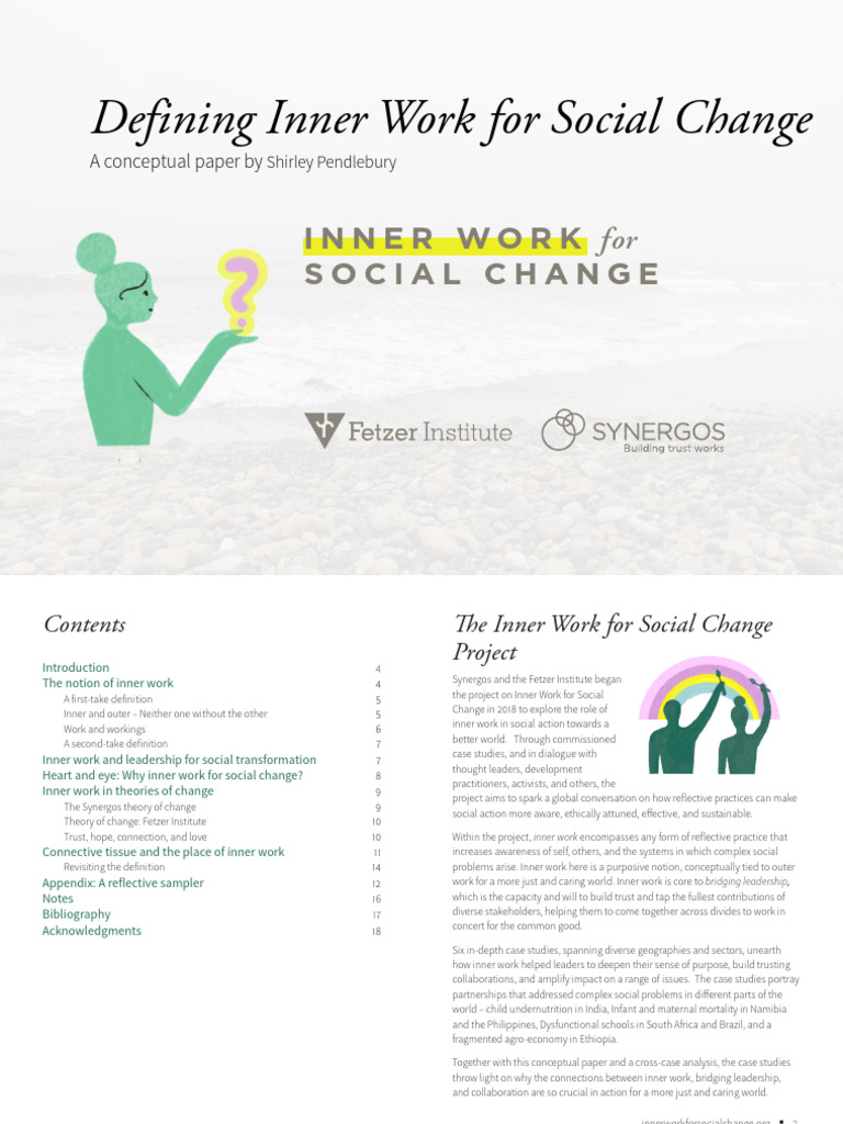 Inner Work for Social Change Explained | PDF | Experience | Leadership