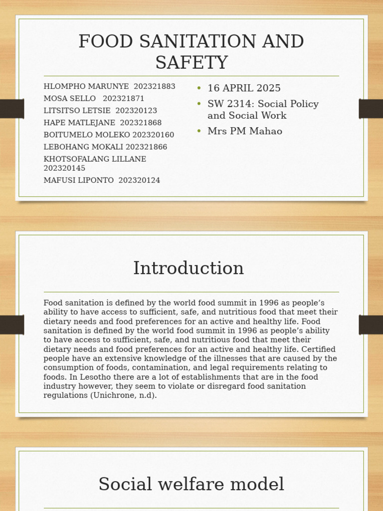 Food Sanitation and Safety - 103929 | PDF | Malnutrition | Food Safety