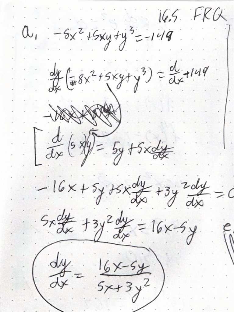 AP Calculus BC FRQ 16.5 | PDF