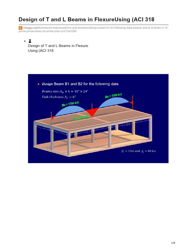 Design of T and L Beams in FlexureUsing ACI 318 | PDF
