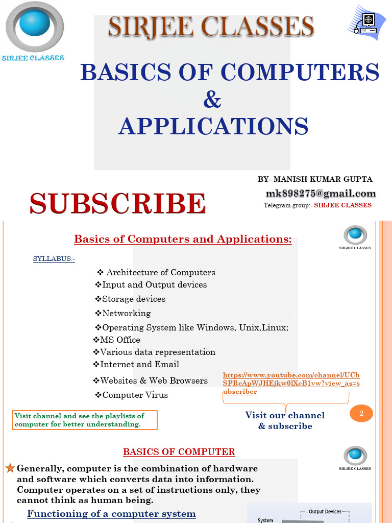 COMPUTERS BASICS ONLY THEORY | PDF | Network Topology | Computer Data ...
