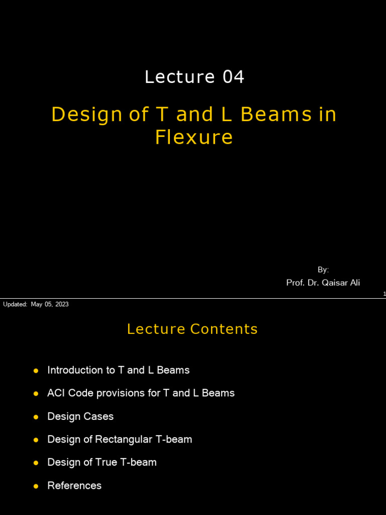 T and L Beam Design in Flexure | PDF | Beam (Structure) | Bending