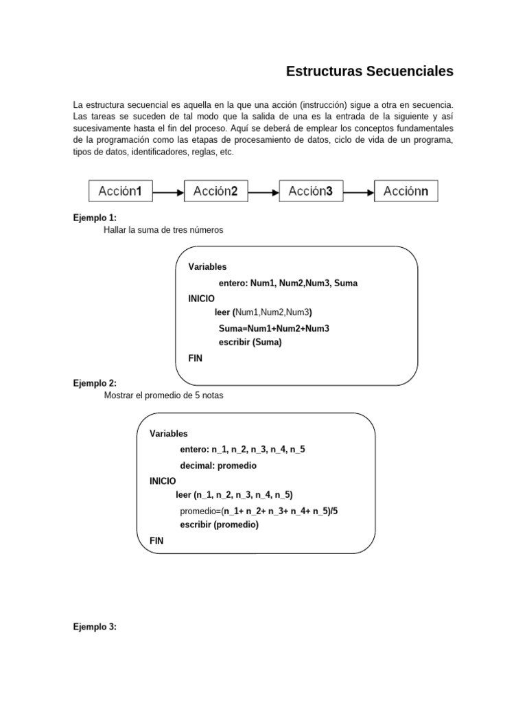 CASOS Estructuras Secuenciales | PDF | Matemáticas Aplicadas | Matemáticas