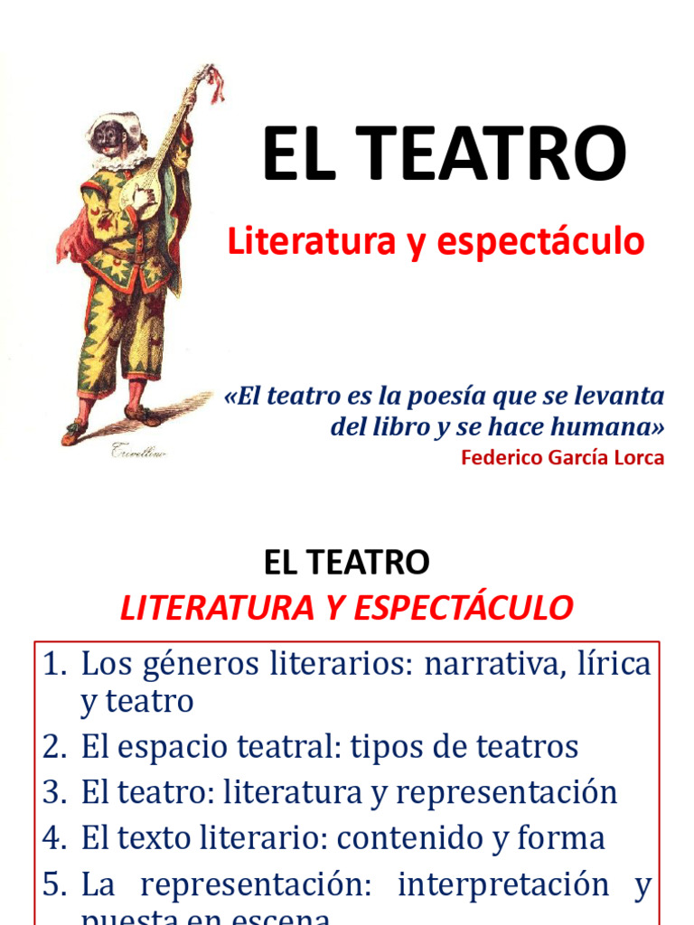 Teatro: Literatura y Representación | PDF | Teatro
