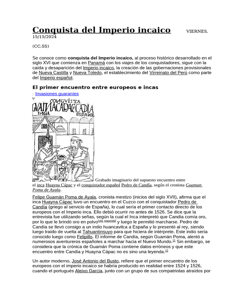 Conquista Del Imperio Incaico VIERNES (5) | PDF | Imperio Inca ...