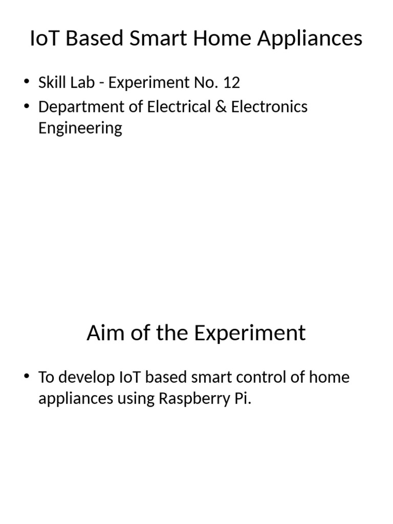 IoT Smart Home Presentation | PDF