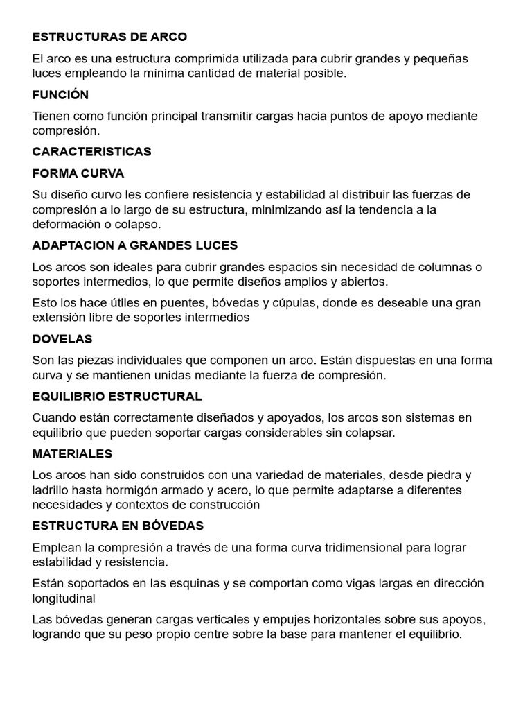 Estructuras de Arco: Diseño y Función | PDF
