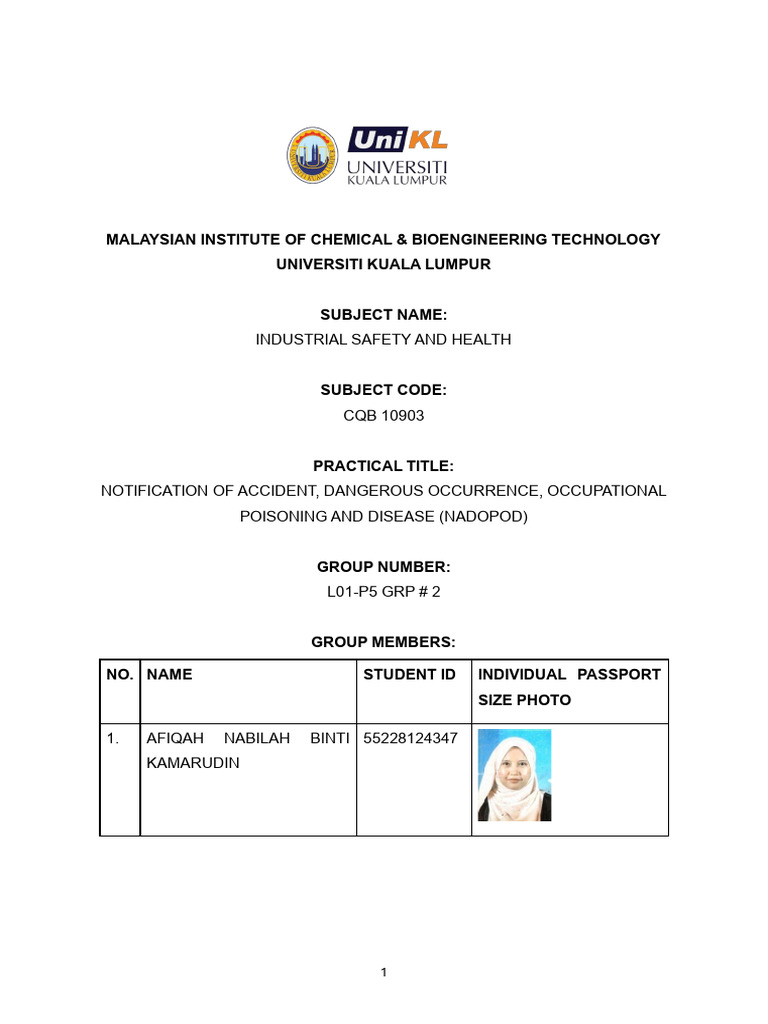 l01-p5 Grp#02 Nadopod Report | PDF | Occupational Safety And Health ...