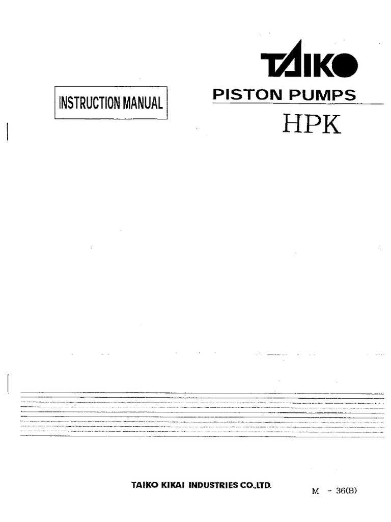 Taiko Piston Pump | PDF