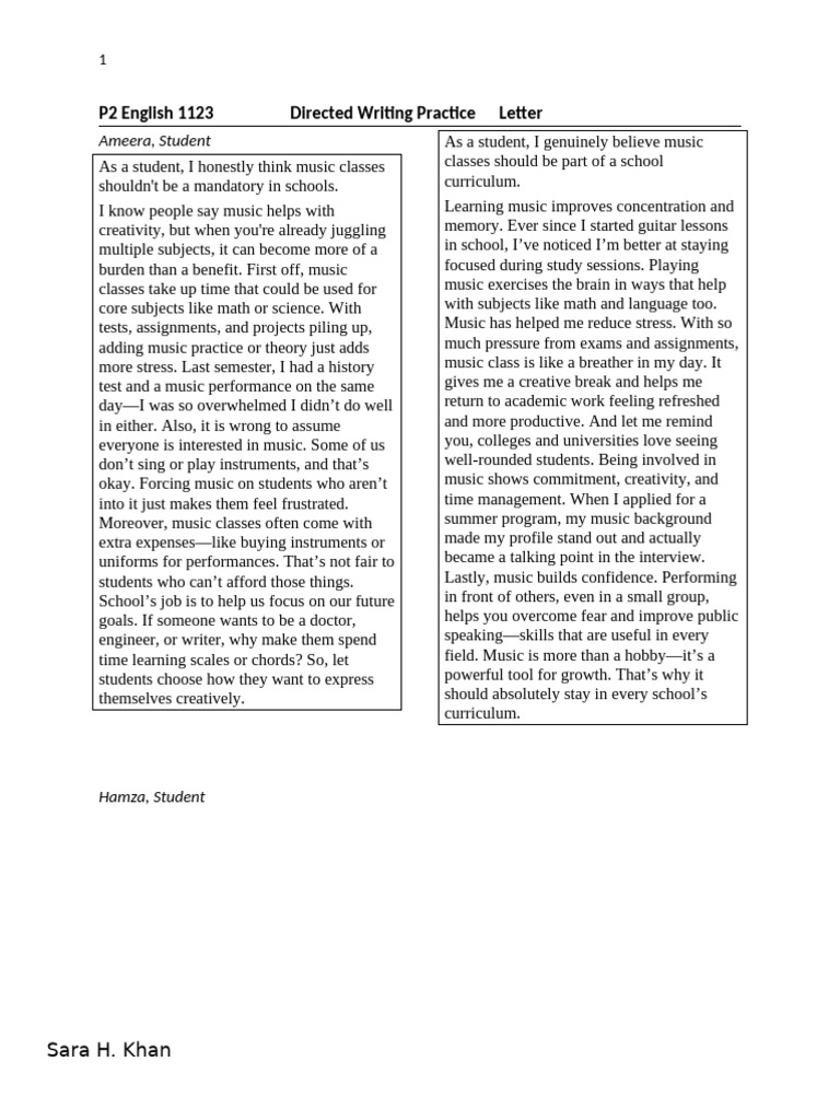 P2 English 1123 Letter Writing Practice | PDF | Cognition | Learning