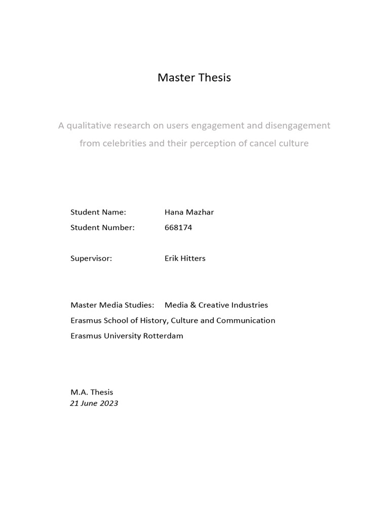 Cancel Culture and Celebrity Engagement | PDF | Social Media | Popular ...