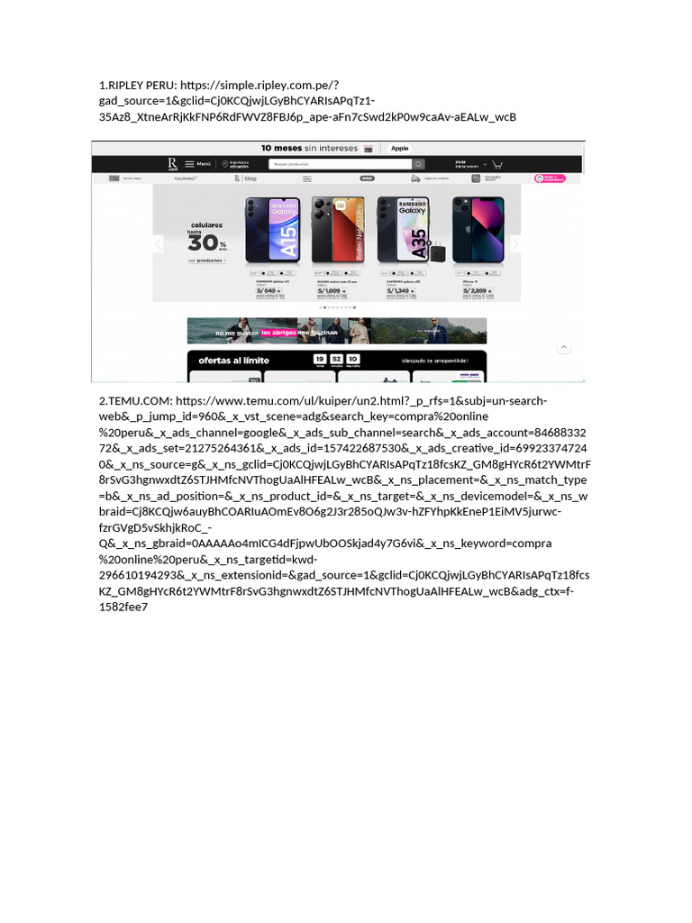 Tiendas de Compras | PDF