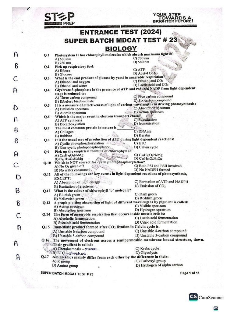 Step 2024 SB Test 23 + Key | PDF