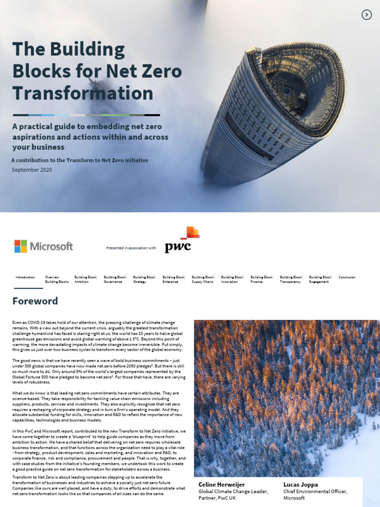 Building-Blocks-Net-Zero-Companies-Transformation (PWC Microsoft) | PDF | Climate Change ...