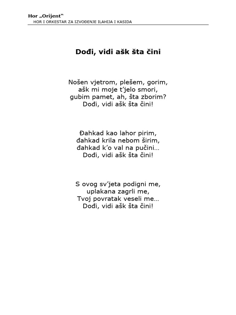 Dodji Vidi Ask Sta Cini | PDF