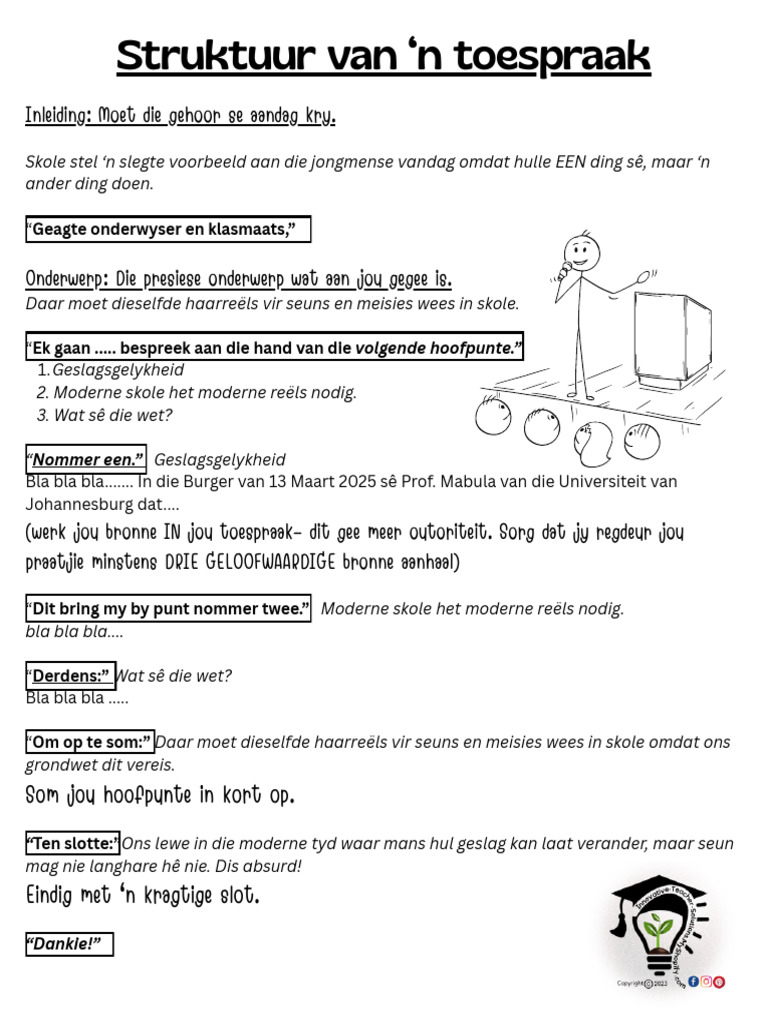 Struktuur Van N Toespraak | PDF
