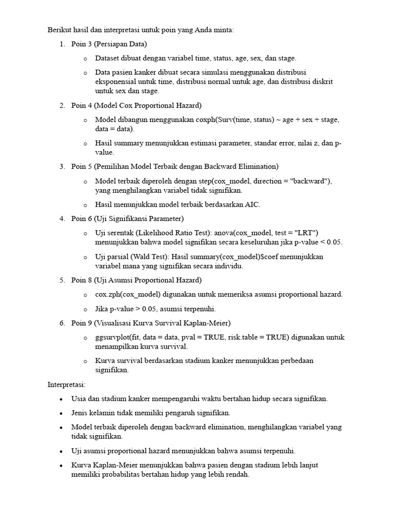Interpretasi Regresi Cox Di R | PDF