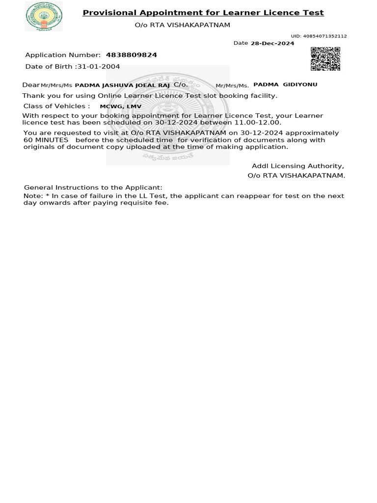 Joel Raj Llr Slot | PDF