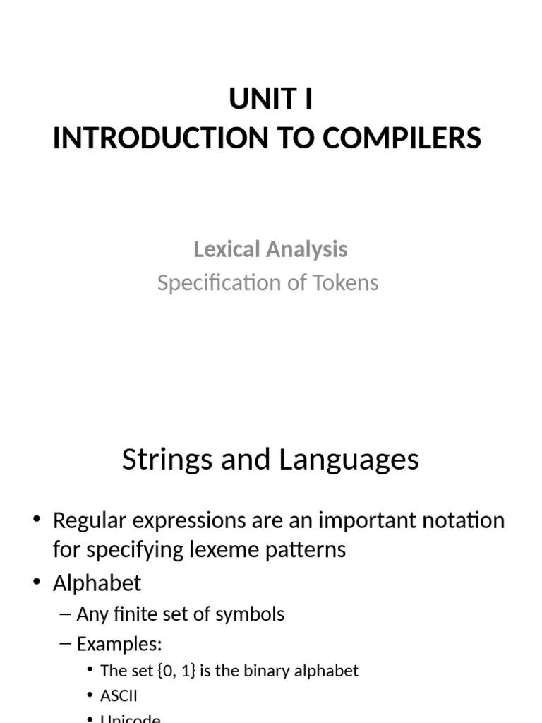Specification of Tokens | PDF | String (Computer Science) | Mathematics