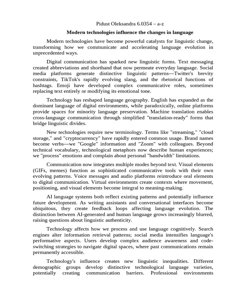 Essay | PDF | Communication | Linguistics