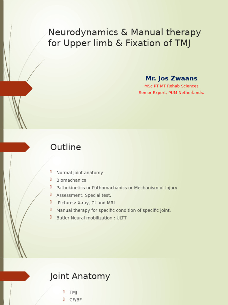 WS Neurodynamics & Manual Therapy For Upper Limb & | PDF | Elbow | Shoulder