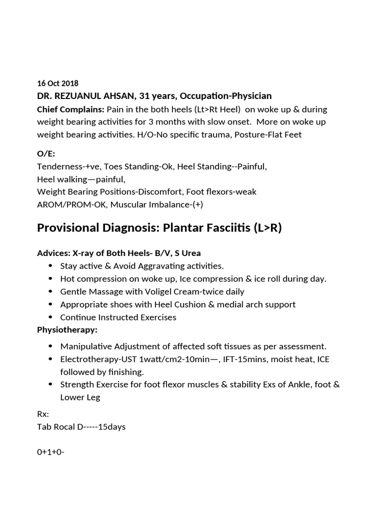 Plantar Fasciitis Treatment Plan | PDF