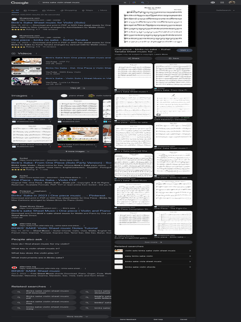 Binks Sake Violin Sheet Music - Google Search | PDF | Saxophone | Sheet ...