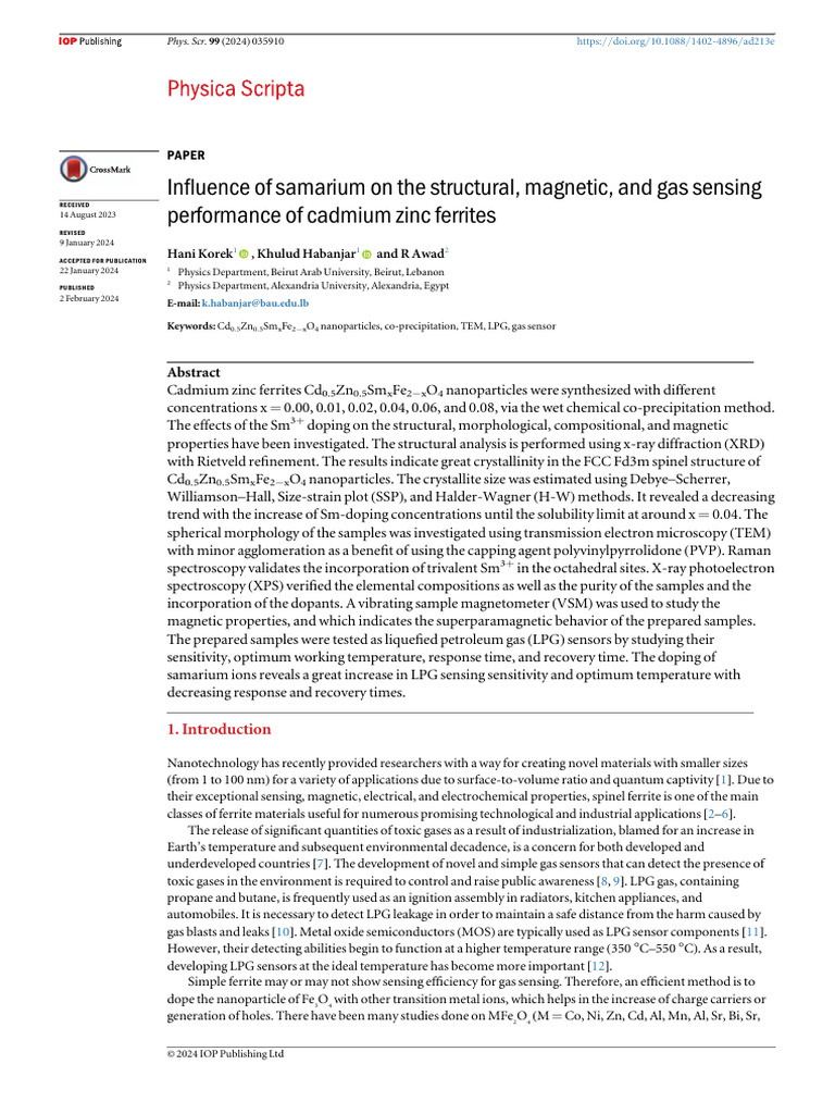 Hani Korek Physica Scripta | PDF | X Ray Photoelectron Spectroscopy ...