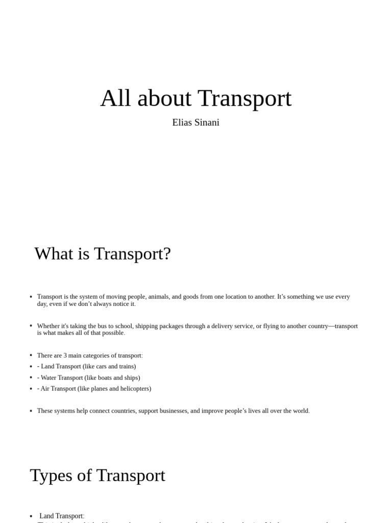Overview of Transport Systems | PDF
