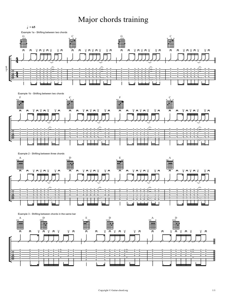 Major Chords Training | PDF