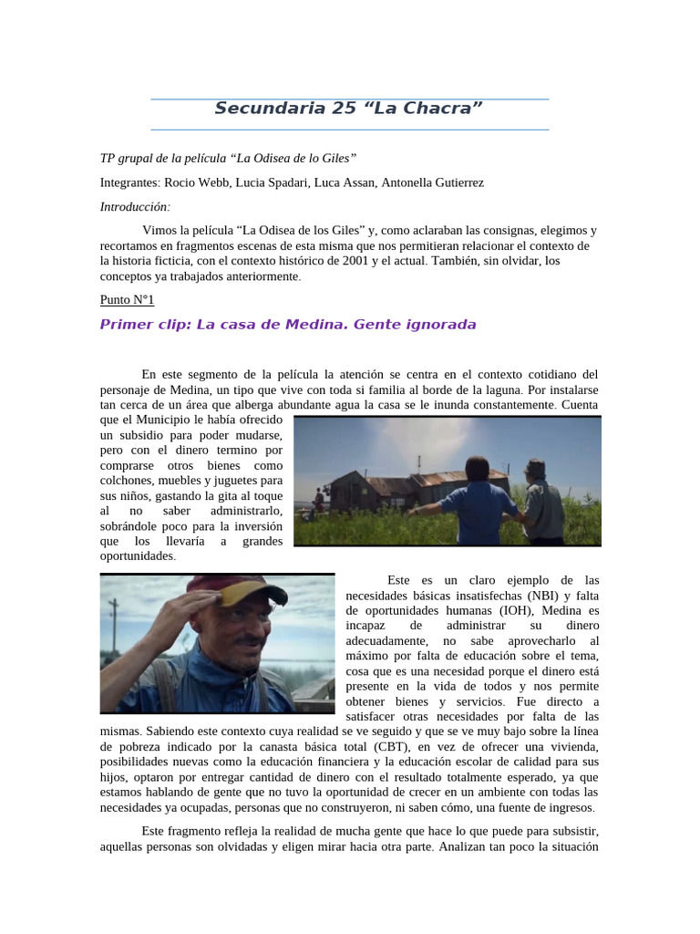 TP Grupal Geografia (La Odisea de Los Giles) - 1 | PDF | Desigualdad social | Discriminación y ...