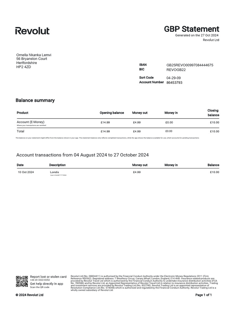 Ornella Statement Today | PDF | Service Industries | Money