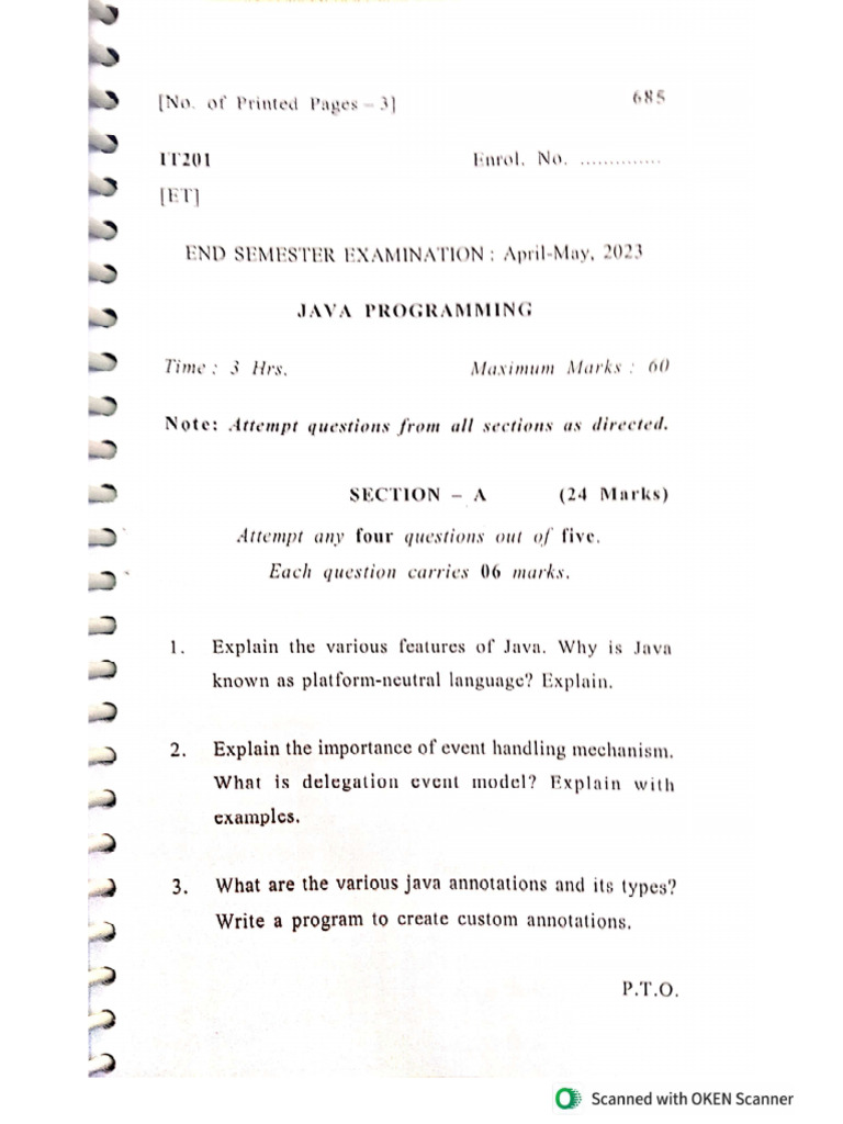 JAVA Major 2023 Apr | PDF