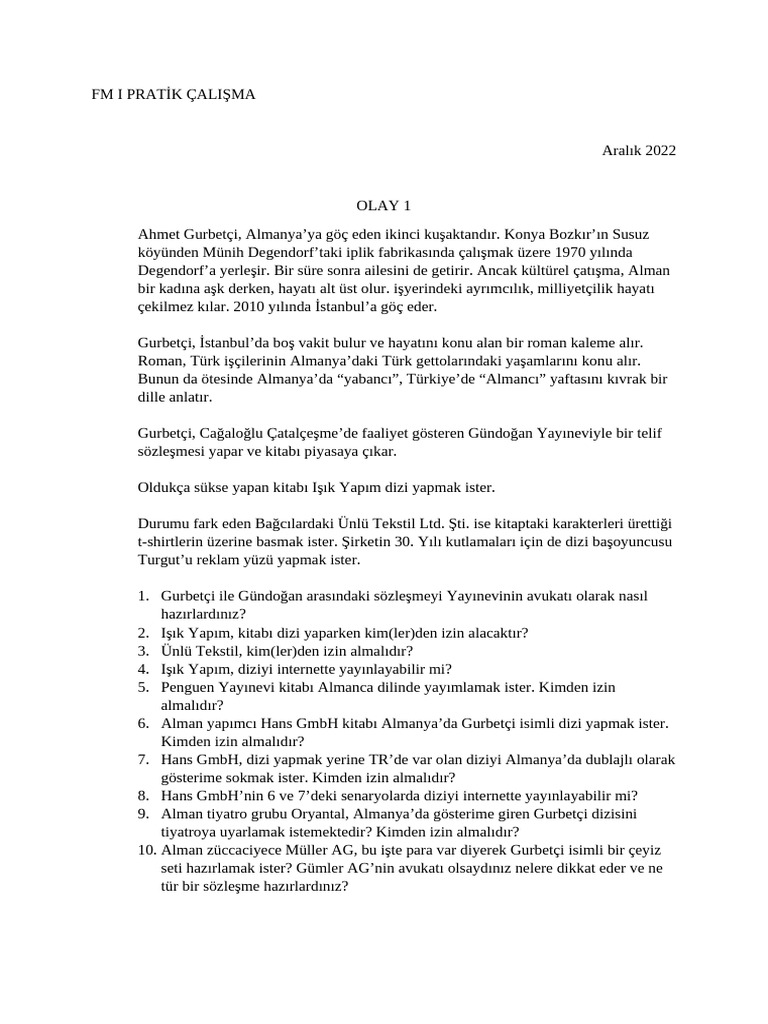FM I Pratik Calisma | PDF