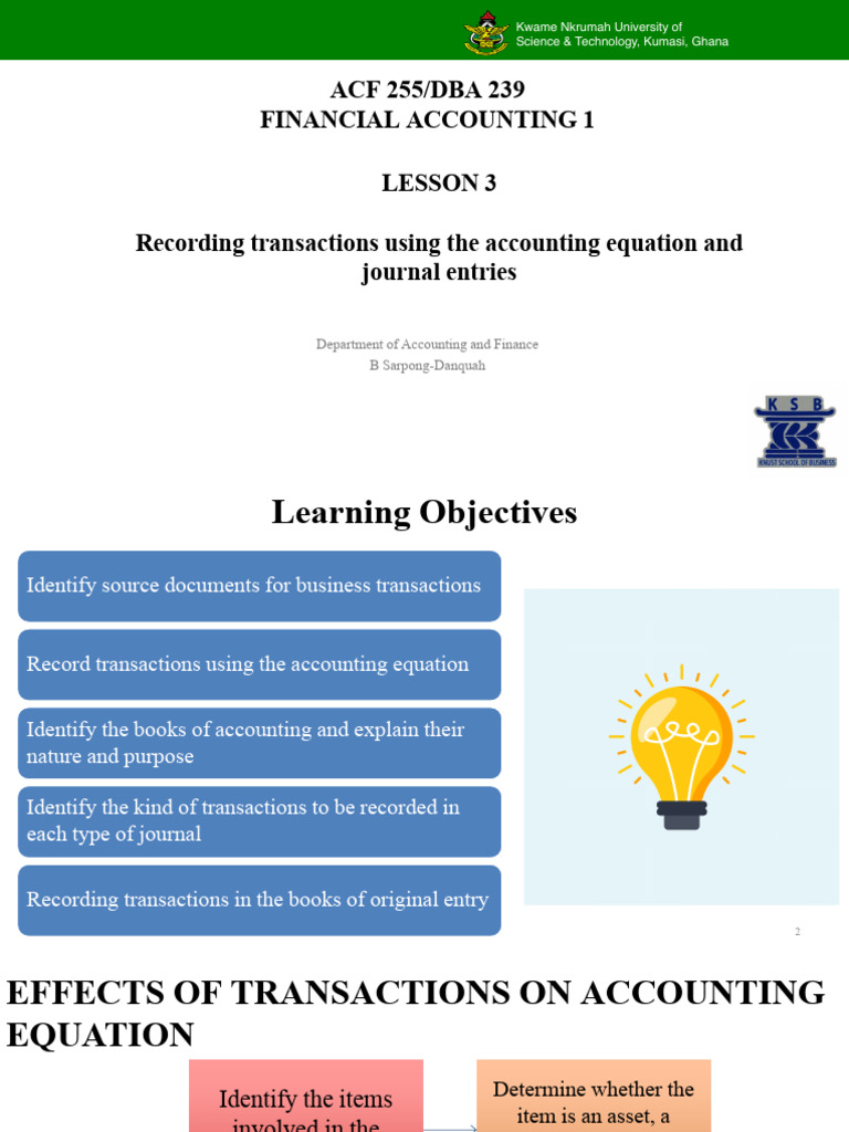 Recording Transactions in Accounting | PDF | Debits And Credits ...