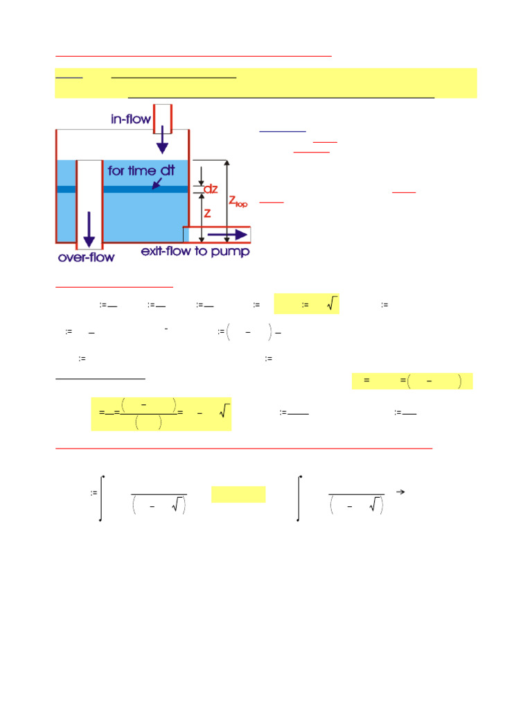 Filling and Overflow Tank - EN | PDF | Equations | Steady State