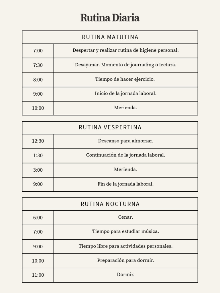 Rutina Diaria Efectiva y Saludable | PDF