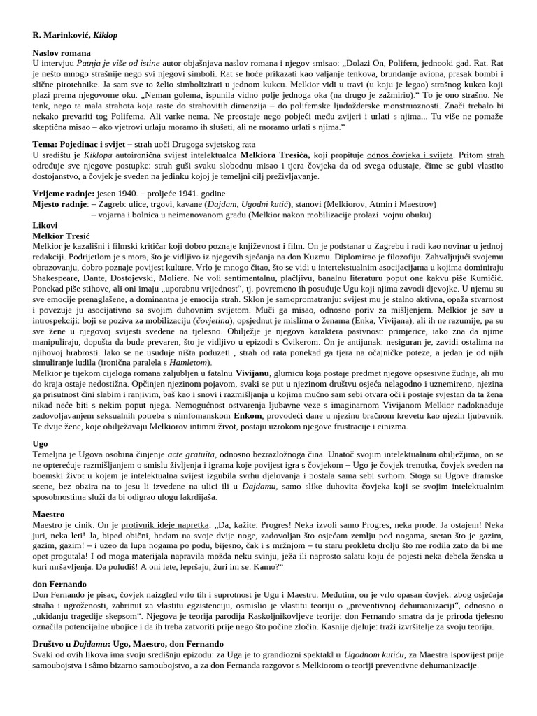 Kiklop Podsjetnik | PDF