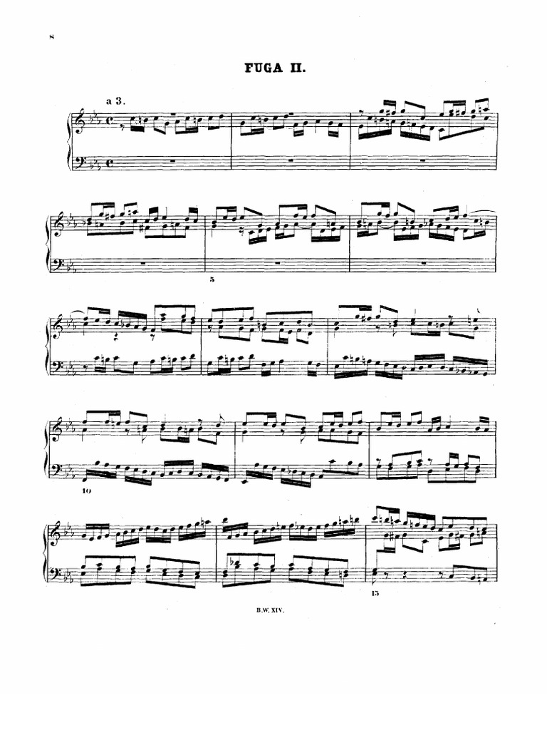 Bach - Fuga II WTC I (3 Voces) | PDF