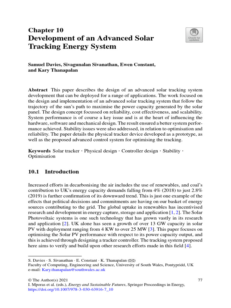 development-of-an-advanced-solar-tracking-energy-system | PDF | Solar ...